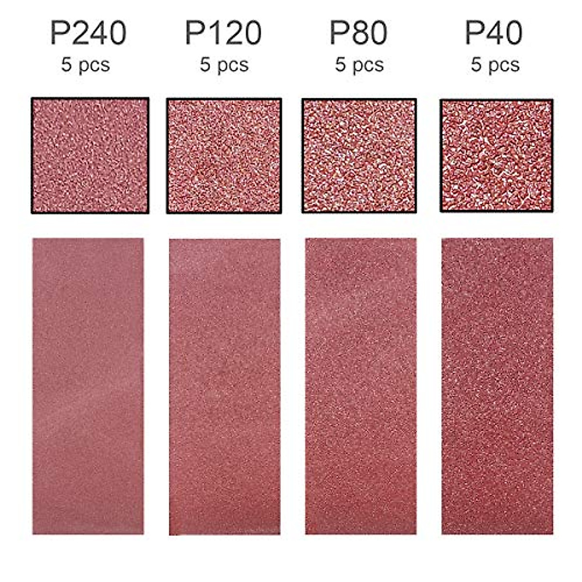 Sackorange 20 PCS 3 inch x 21 inch Abrasive Sanding Belts - 5 Each of 40 80 120 240 Grit Aluminum Oxide Sanding Belts For Belt sander (3 x 21 inch)