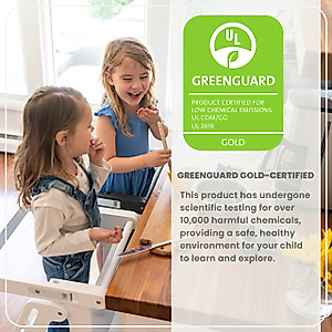 Little Partners® Learning Tower Foldable Toddler Tower Baby Kitchen Stool - Kitchen Helper Stool Adjustable Ladder for Kids Ages 2 to 6 (White w/Natural)