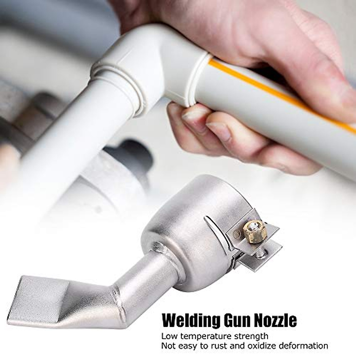 Welding Gun Nozzle, 2Pcs 120 Degree Stainless Steel Hot Air Gun Nozzle, Flat Nozzle Welding Heat Gun Accessories, for Welding PP PVC Plastic Sheet