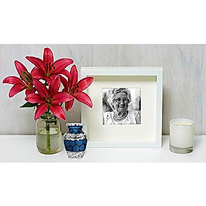 Trupoint Memorials Cremation Urns for Human Ashes - Decorative Urns, Urns for Human Ashes Female & Male, Urns for Ashes Adult Female, Funeral Urns - 1 Small Keepsake, Up to 3 oz, Blue