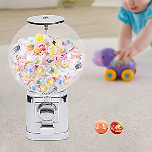 Gumball Machine Big Bubble Gumball Dispenser Machine 1.26in Ball Bulk Vending Machine w/key Classic Bubble Capsule Toys Candy Dispenser Vending Machine (White)
