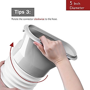 TURBRO Polypropylene Portable Air Conditioner Universal Exhaust Hose - 5 Inch Diameter, 78 Inch Length, Clockwise Thread