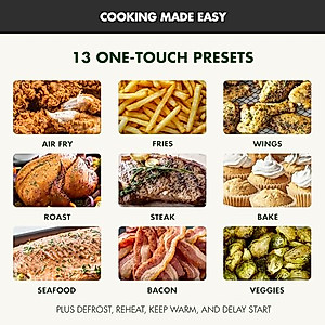 GreenPan Clearview Extra Large 7QT Air Fryer, 360° Clear Window, PFAS-Free Ceramic Nonstick Drawer and Tray, Heat to 400°F, 13-Presets, Shake Reminder, Keep Warm, Delay Start, Dishwasher Safe Parts