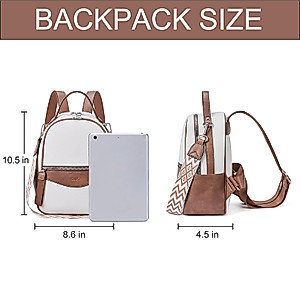 CLUCI Mini Backpack Purse for Women Fashion Leather Small Backpacks Ladies Shoulder Backpack Convertible Handbags Beige with Brwon