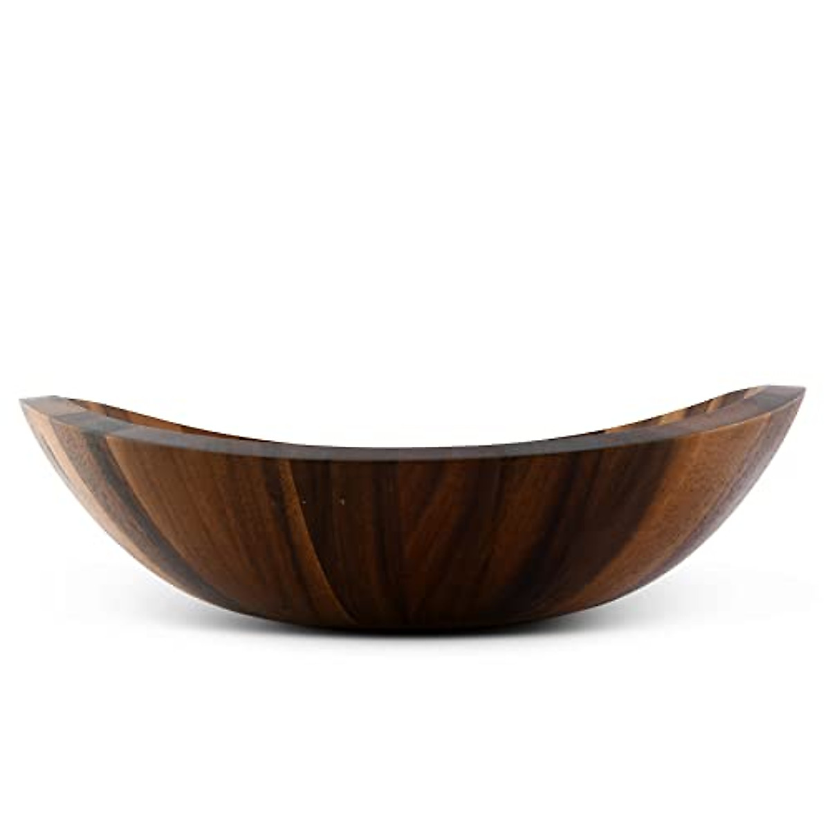 Arthur Court Acacia Wood Salad Serving Bowl for Fruits or Salads - Modern Centerpiece Bowl 11 Inch Diameter 4 inch Tall - Mid Century