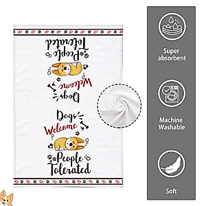 Hexagram Dog Kitchen Towels Decorative Set-Dog Lover Gifts for Women-Dog Lover Owners Mom Gifts-Housewarming Gift-Dog Hand Towels for Kitchen Set of 4-Cute Dish Towel-Tea Towel, Dog Kitchen Decor