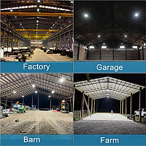 400W LED High Bay Light 60000LM (Eqv.1600W HPS) 0-10V Dimmable Commercial Bay Lighting, AC100-277V 5000K High Bay LED Light for 30~55FT-5 Pack