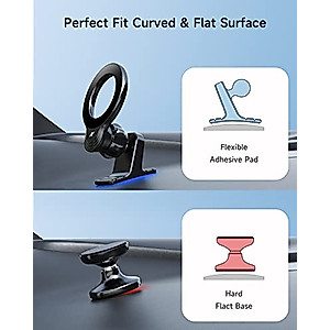 Compatible with Magsafe Car Mount, Magnetic Phone Holder for Car [Strongest Magnets],2 in 1 Super Stable Dashboard & Air Vent Car Phone Mount Fit for iPhone 14/14 Pro/14 Max/13/13 Pro All Phones