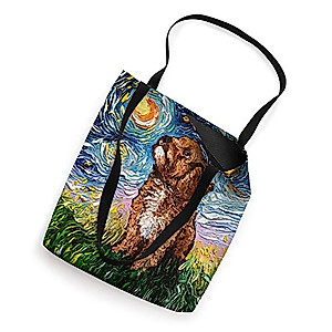 Cavapoo Starry Night Impressionist Dog Art by Aja Tote Bag