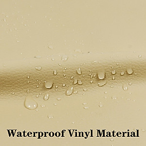 Car Elements Vinyl Leather Fabric Marine Waterproof Material 55" W×36" L Upholstery Synthetic Leather Sheets 0.6mm Thick Anti-UV,Non-Peeling for Car Furniture Sofa Boat Replacement Renovater, Beige