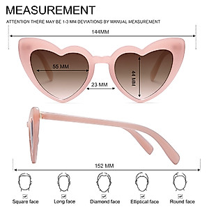 VANLINKER Heart Sunglasses Womens Retro Love Shaped Sunglasses for Party VL9604