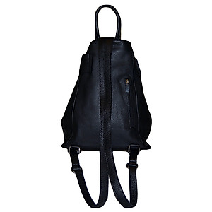 LaGaksta Stella Convertible Leather Backpack Purse – Casual Travel Tote Bag (Black)