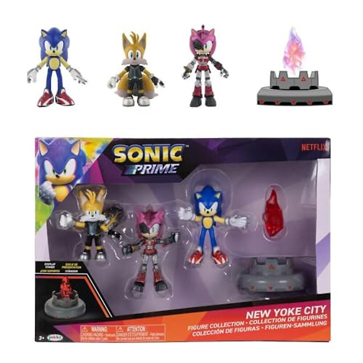 Sonic Prime 2.5" Figure Multipack with Sonic, Tails Nine & The Prism Shard with display base!