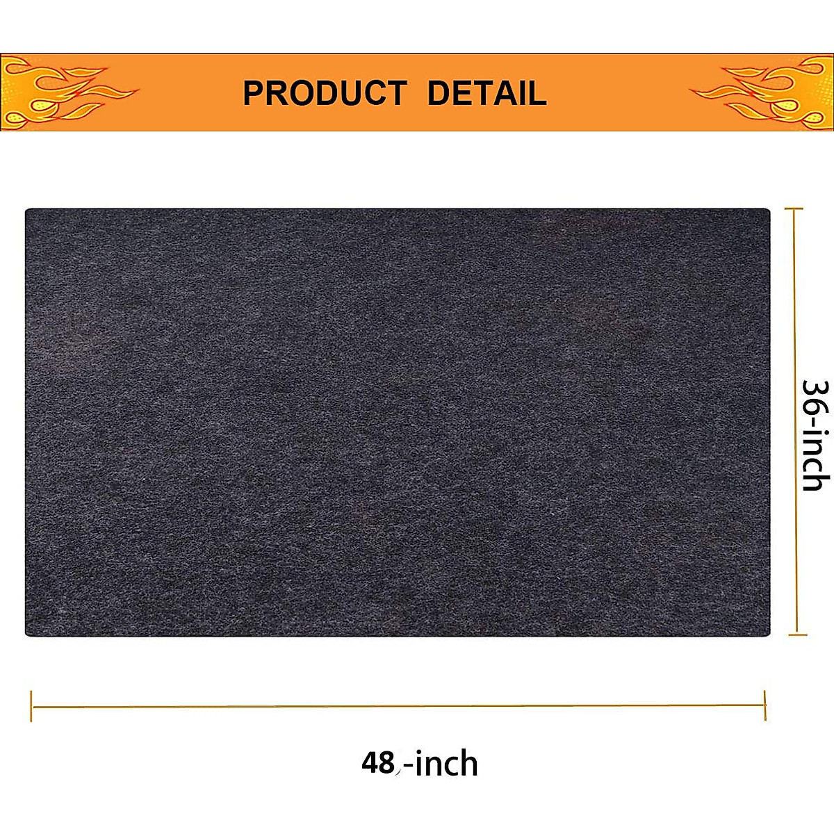 Brinman Under Grill Mat,Premium 36"x48"Absorbent Oil Protective mats for Deck &Patio,Grill Mat for Deck,Under Grill Floor Pad to Protect Deck,BBQ Mat for Under BBQ,Waterproof,Reusable