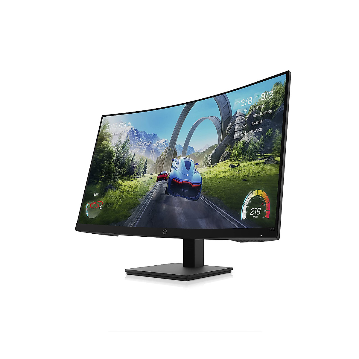 HP X32c FHD Console Gaming Monitor Curve 31.5 Inch 165 Hz 1ms 350nits AMD Freesync Premium VA Panel Low Blue Light Anti-Glare Height Tilt Adjustable for Laptop Desk Setup PS4 PS5 Xbox, Black (Renewed)