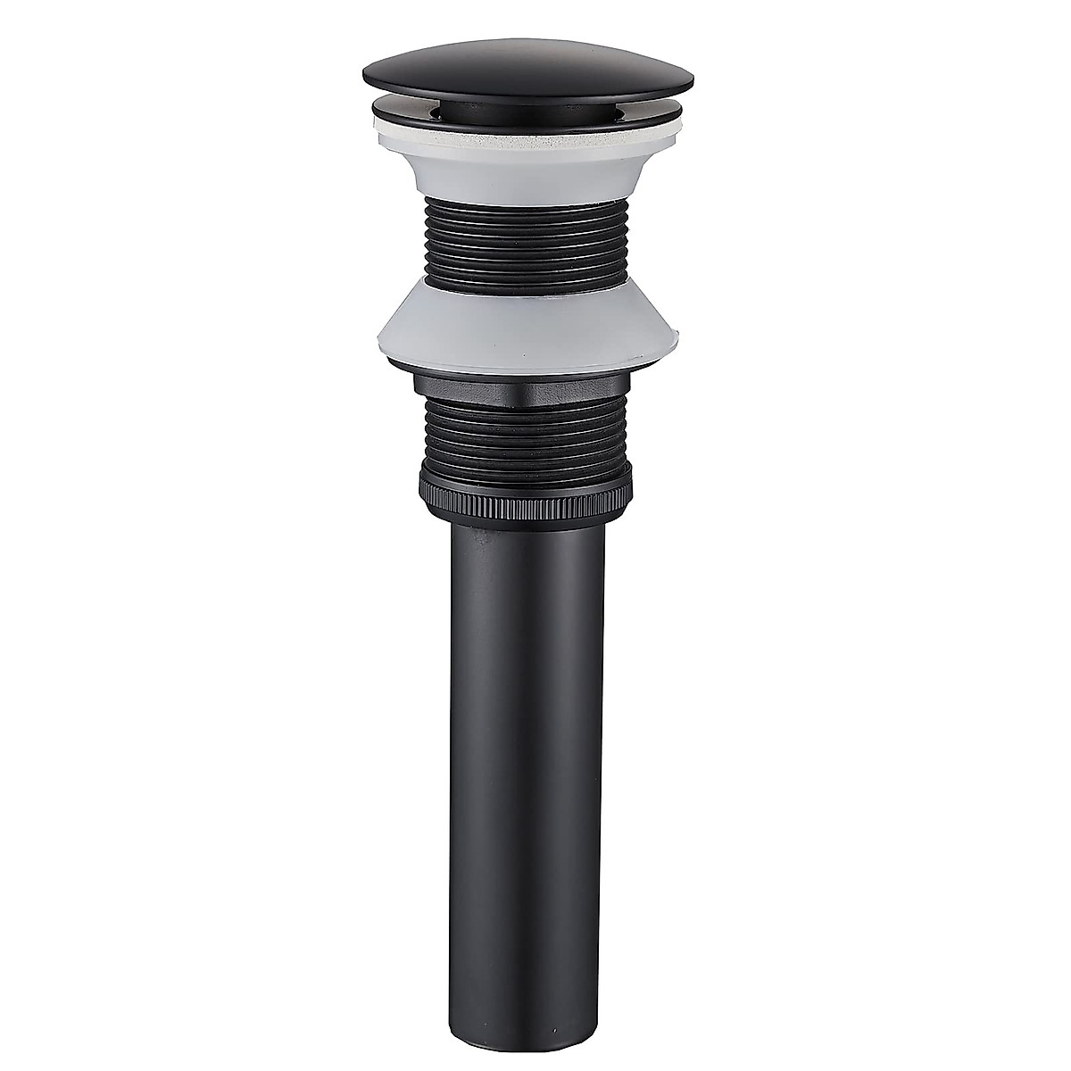 Bathroom Sink Drain with Overflow Pop-Up Drain Plug, Removable Basket Drain Assembly, Sink Drain Assembly with Explosion Proof and Anti-Clog Drain Filter (Matte Black)