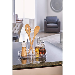 iDesign 79610 Ariel BPA-Free Plastic Rotating Turntable Lazy Susan Storage Organizer for Countertops and Cabinets, 11.5" x 11.5" x 6.76", Spinner - Large