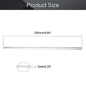 Fielect 4Pcs Clear Acrylic Round Rod 5mm Clear Acrylic Rod Standard Plexiglas PMMA Bar Tolerance for DIY, 250mm Height