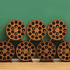 Vintiquewise Wooden Stackable Round Shaped Wine Barrel Wine Rack, 1 Rack