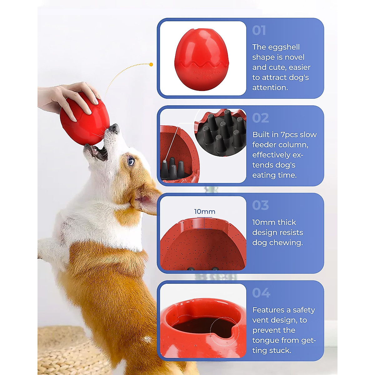 Treat Dispensing Dog Toys, Interactive Dog Toys Dog Puzzle Slow Feeder Chew Toys for Large Dogs, Dog Toy for Aggressive Chewers