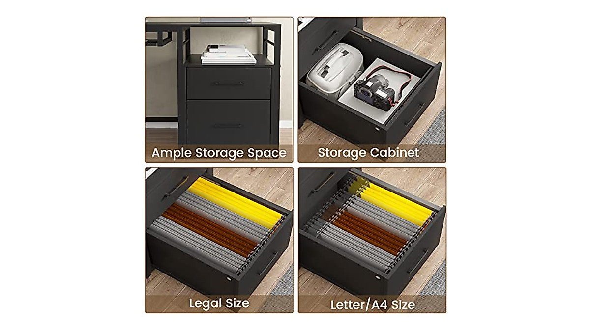 SEDETA L Shaped Desk with Hutch & Storage - Perfect for Home & Gaming