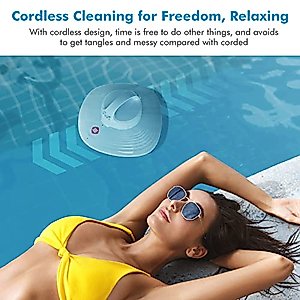 Hydrus Robotic Cordless Pool Vacuum Cleaner for Above Ground Pools with Powerful Dual Brushless Motors,90 Mins Runtime, Self-Parking,Automatic Robot Cleaners for Inground Flat Pools up to 50 Ft