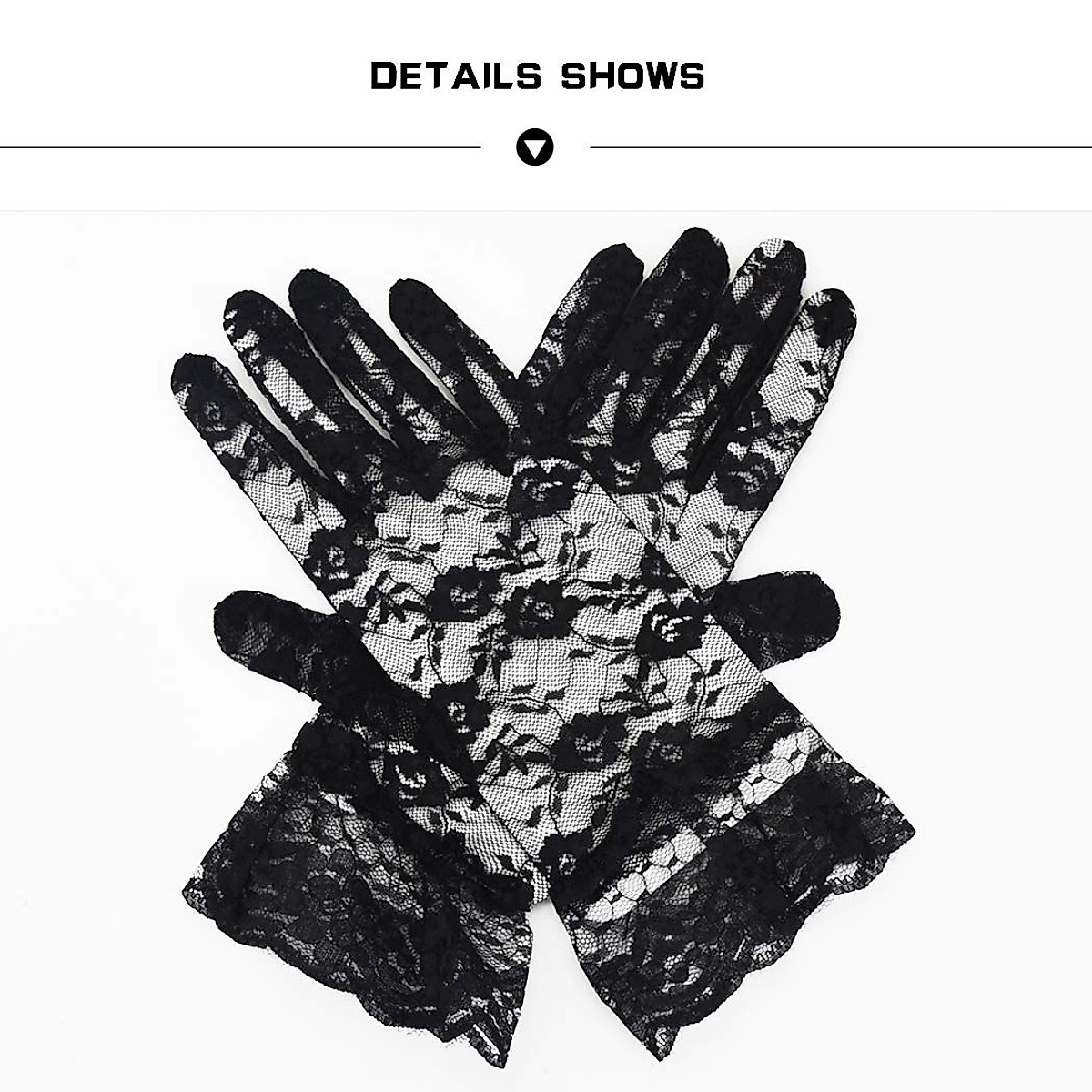 jiebor Black Lace Veil Bridal Wedding Veils Halloween Veil With Comb and Gloves