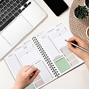 MOYSTAR Daily Planner Undated - 180 Days 2024 Daily Planner with Twin-Ring Spiral Binding, To Do List Planner Notebook