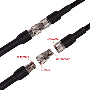 XRDS -RF N Male to UHF Female Adapter N Connector to PL-259 SO-239 Coax RF Coaxial Cable Connectors Pack of 2 (NOT for TV)
