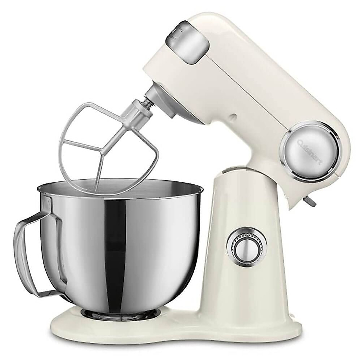 Cuisinart SM-50CRM Precision Master 5.5-Quart 12-Speed Stand Mixer with Mixing Bowl, Chef's Whisk, Flat Mixing Paddle, Dough Hook, and Splash Guard with Pour Spout, Coconut Cream