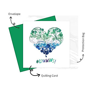 TUMYBee Gay Men MLM Pride Greeting Card, Love Wins Card for Pride Month, Gay Men LGBTQ Pride for Anniversary, Love, Valentine, Gay Card 3D Quilling Card with Envelop (MLM Love)