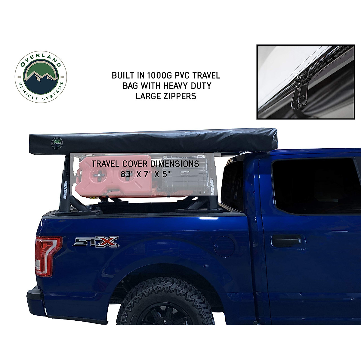 Nomadic 270 LT Awning - Passenger Side - Dark Gray Cover with Black Cover Universal