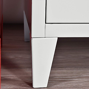 HouseinBox Office File Storage Metal Cabinet 3 Door Cupboard Locker Organizer Console Stand 3-in-1,Black (White)