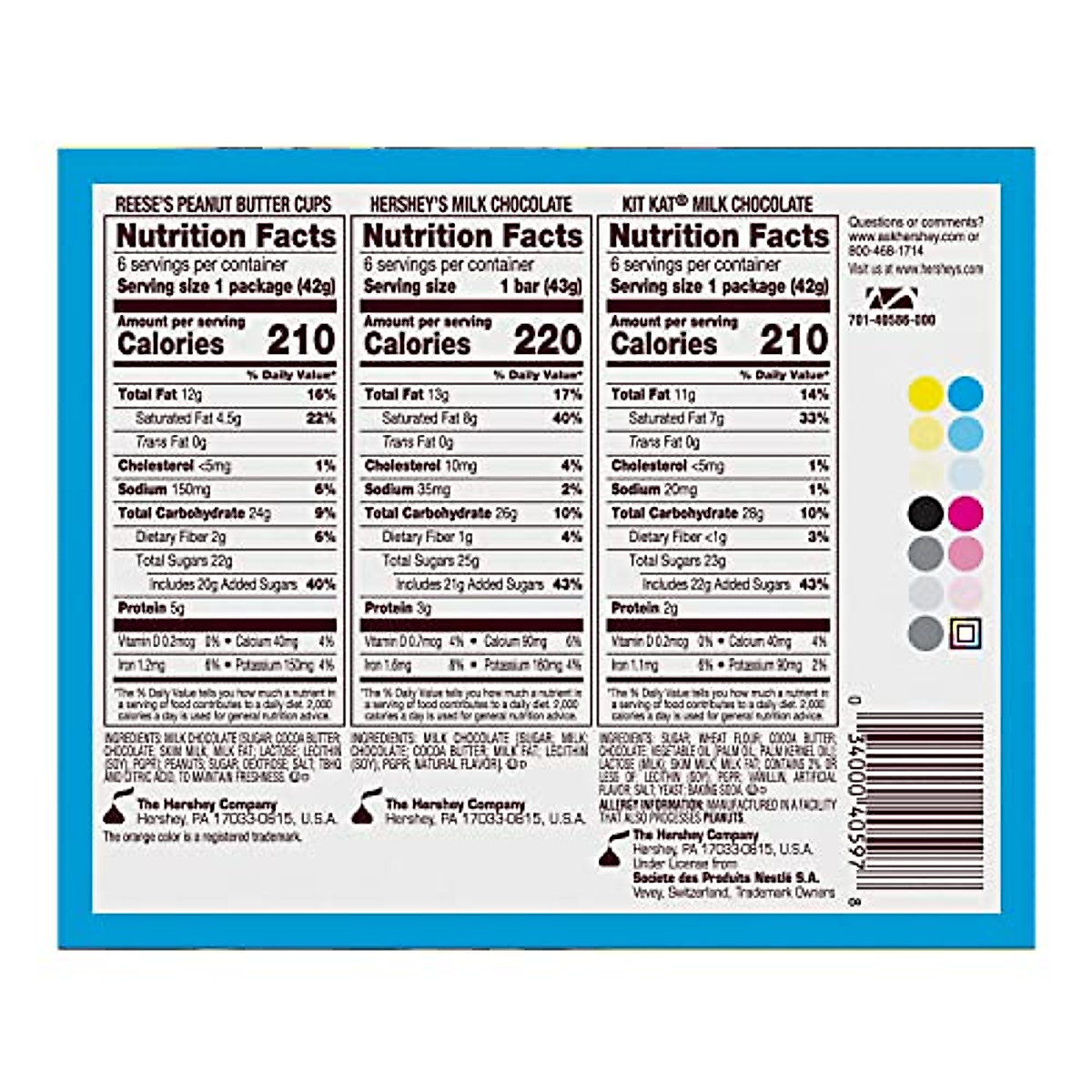 REESE'S, HERSHEY'S and KIT KAT Milk Chocolate Assortment Full Size, Easter Candy Bars Variety Pack, 27.3 oz (18 Count)