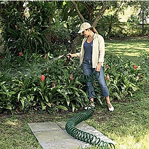 Flexon CH1225CN Coil Garden Hose, 25ft, Green