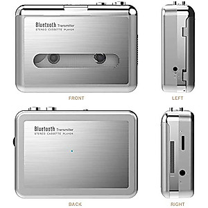 DIGITNOW! Bluetooth Walkman Cassette Player Bluetooth Transfer Personal Cassette, 3.5mm Headphone Jack and Earphones Included