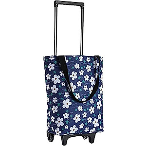 Folding Shopping Bag with Wheels Portable Big Shopping Cart Trolley Bag Reusable Shopping Trolley Storage Bag for Groceries