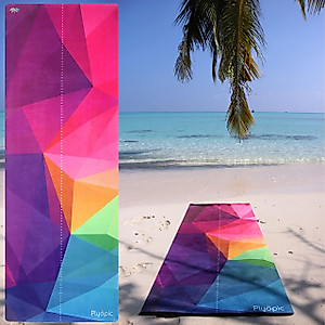 Plyopic. 3-in-1 Travel Yoga Mat/Hot Yoga Towel/Gym Mat Topper. Non-Slip, Portable, Foldable, Washable and Eco-Friendly | 1.5mm Thin | Ideal for Yoga, Hot Yoga, Pilates, Fitness, Exercise and Travel