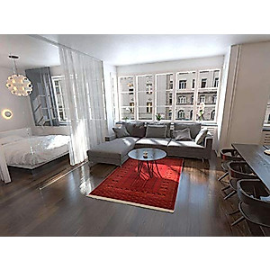 Unique Loom Tekke Collection Over-Dyed Saturated Traditional Torkaman Area Rug, 5 x 8 ft, Red/Black