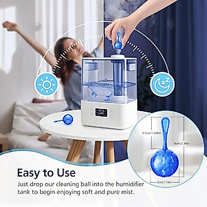 12 Pack Universal Humidifier Tank Cleaner Demineralization Cleaning Ball for All Humidifiers and Fish Tank, Demineralization Cartridge for humidifier, Purifies Water Eliminates White Dust and Odor