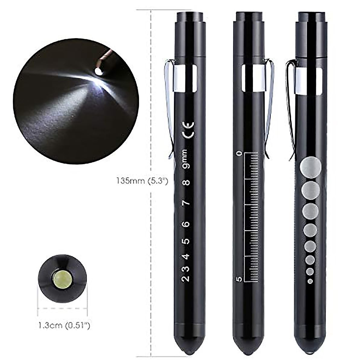 Pocketman LED Pen Light Torch Flashlight Penlights Lightweight Light Portable Single Mode Lamp for Lighting