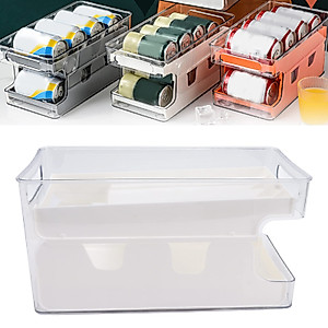 TOPINCN Food Can Dispenser Storage Rack Organizer 2 Tier Soda Can Rack Beverage Can Can Storage Holder Can Holder for Pantry Refrigerator (White)