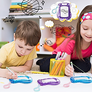 24 Pcs Mini Magnetic Drawing Boards Doodle Board for Kids Backpack Keychain Clip Drawing Board Erasable Sketch and Painting Pad for Classroom Rewards Party Favors Goodie Bag Stuffers (Classic Style)