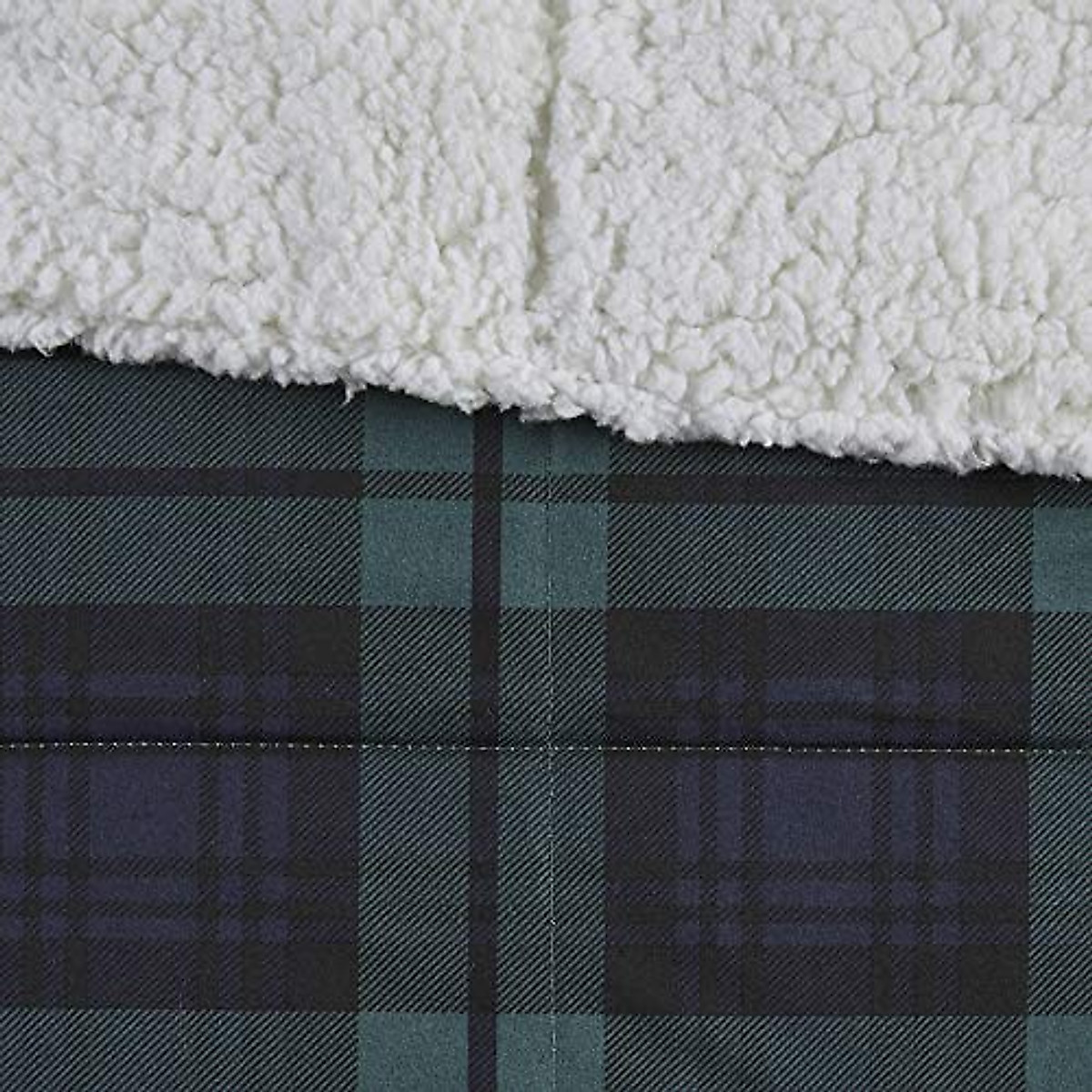 Woolrich Brewster Luxury Softspun Down Alternative Filled Throw Navy Green 50x70 Plaid Premium Soft Cozy Cozy Spun For Bed, Couch or Sofa