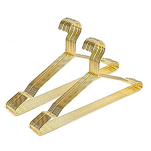 Better to U 17 Inch Gold Metal Hanger Adult Clothes 50 Pack, 4.0mm Heavy Duty Shirt Blouse Hanger for Coat Suit Bridal Boutique, Space Saving Slim Wire Hanger for Camisole Trousers Wedding Dress