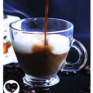 BOHEM'S Espresso Cups, 3.2 oz Small Demitasse Clear Glass Espresso Drinkware, Set of 2, Espresso Shot Glasses, Clear Expresso Coffee Cups, Tazas de Cafe Expreso