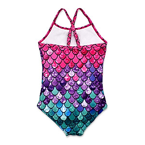 HONISEN Big Girls One Pieces Swimsuit Cute Swimwear Bathing Suits Scale 7T