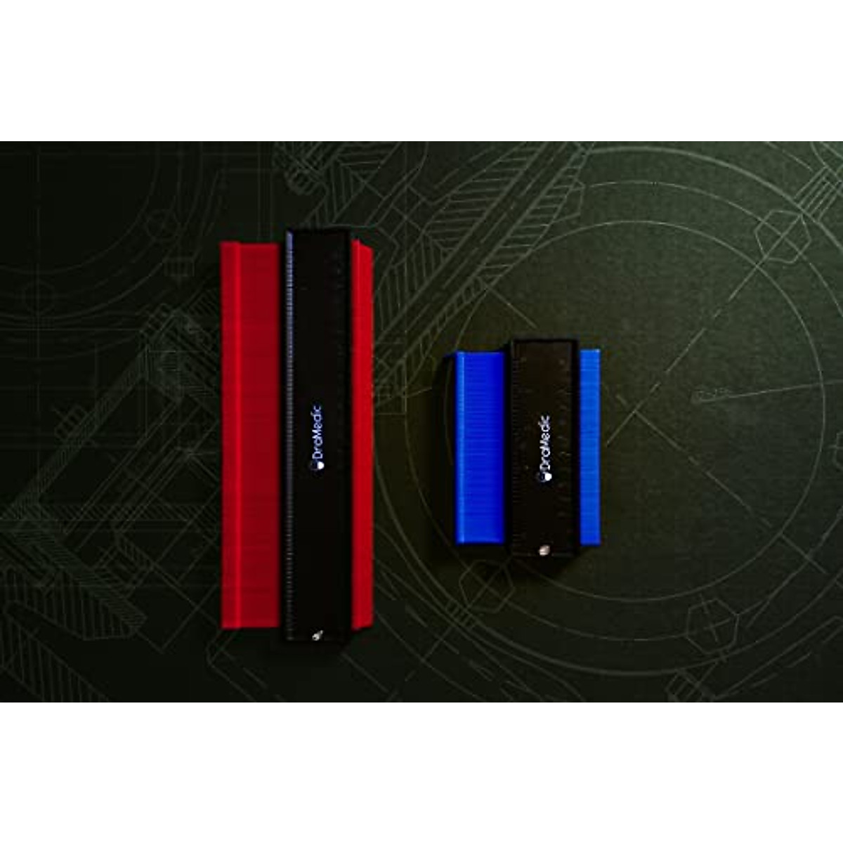 2 Pieces Widen Contour Gauge - 10'' and 5'' Contour Gauge Profile Tool - New Metric and Imperial Marked Precise Contour Gauge - Contour Gauge Duplicator for Winding Pipes, Vinyl Flooring & Car Bodies