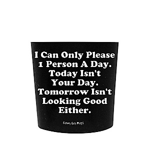 Funny Guy Mugs I Can Only Please 1 Person A Day Travel Tumbler With Removable Insulated Silicone Sleeve, Black, 16-Ounce