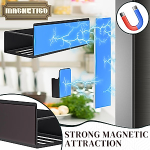 4 Pack Magnetic Spice Rack, Spice Rack Magnetic for Fridge, Magnet Spice Rack, Fridge Spice Rack Magnet, Magnetic Spice Rack for Refrigerator, Magnetic Shelf for Fridge, Magnetic Fridge Shelf